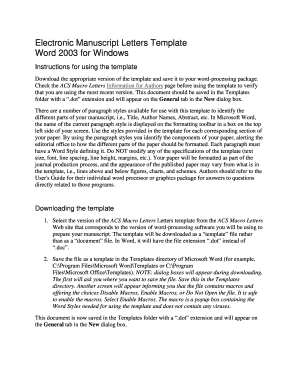 Fillable Online pubs acs Electronic Manuscript Letters Template Word ...