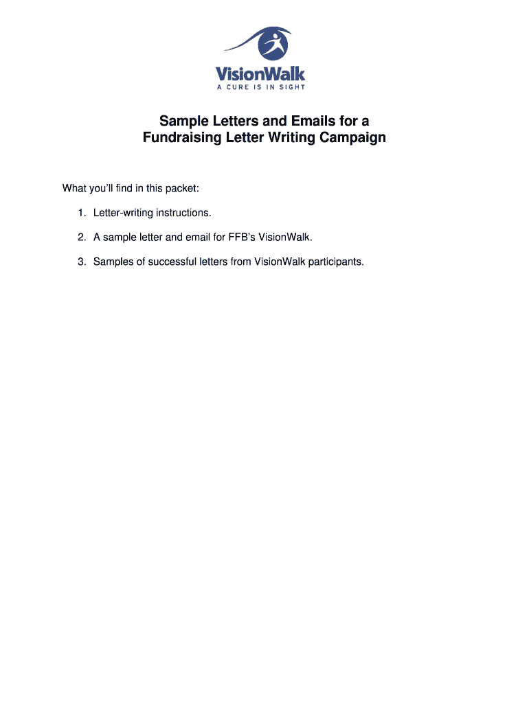 Fillable Online Sample Letters and Emails for a Fundraising Letter ...