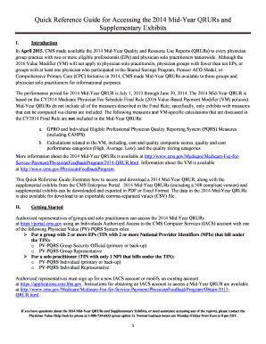 Fillable Online cms Quick Reference Guide for Accessing the 2014 Mid ...