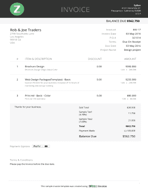 Fillable Online invoice - Zoho Fax Email Print - pdfFiller
