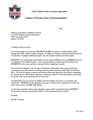Fillable Online Sample Letter of Recommendation from a Principal (PDF ...