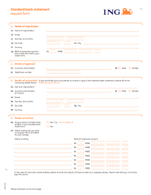 Fillable Online Standard bank statement request form - ING Fax Email ...