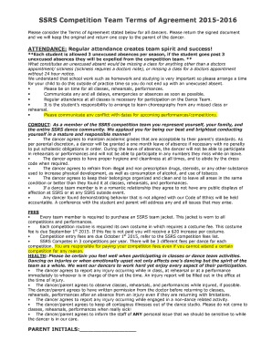 Fillable Online SSRS Competition Team Terms of Agreement 2015-2016 Fax ...