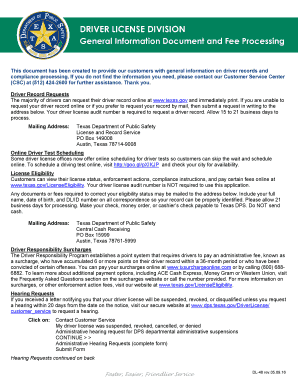 Fillable Online dps texas This document has been created to provide our ...