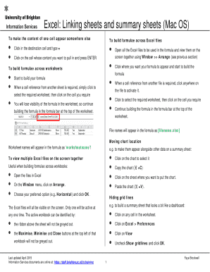 Fillable Online Excel Linking sheets and summary sheets QRC Fax Email ...