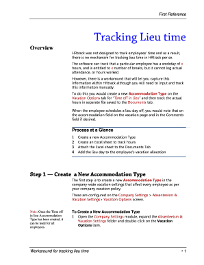 Fillable Online Tracking Lieu time - First Reference Fax Email Print ...