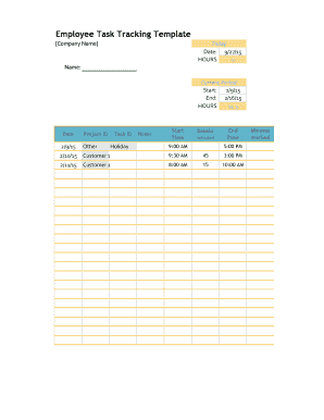 Fillable Online Employee Task Tracking Template - Template.net Fax ...