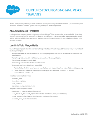 Fillable Online Guidelines for Uploading Mail Merge Templates ...