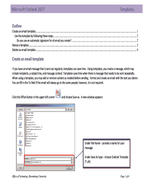 Fillable Online bloomu WELCOME TO OUTLOOK Fax Email Print - pdfFiller