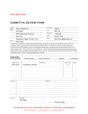 Fillable Online SUBMITTAL REVIEW FORM - GH Phipps Construction ...