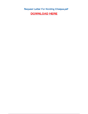 Cheque Hold Request Letter To Supplier - Fill Online, Printable ...