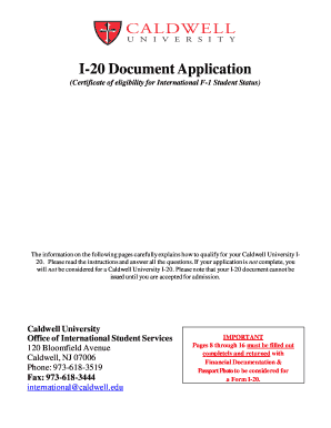 Fillable Online I-20 Document Application Fax Email Print - pdfFiller