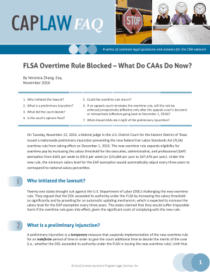 Fillable Online FLSA Overtime Rule Blocked What Do CAAs Do Now Fax ...