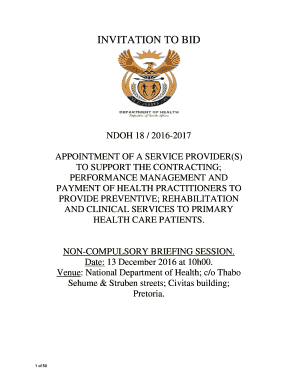 Fillable Online INVITATION TO BID - etenders.gov.za Fax Email Print - pdfFiller