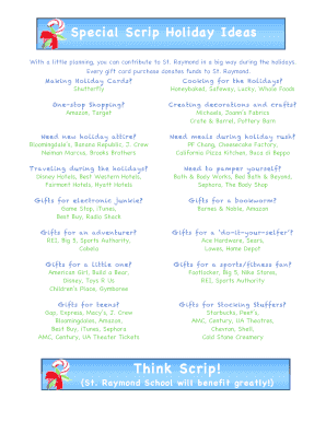 Fillable Online straymond Special Scrip Holiday Ideas - straymond.org ...