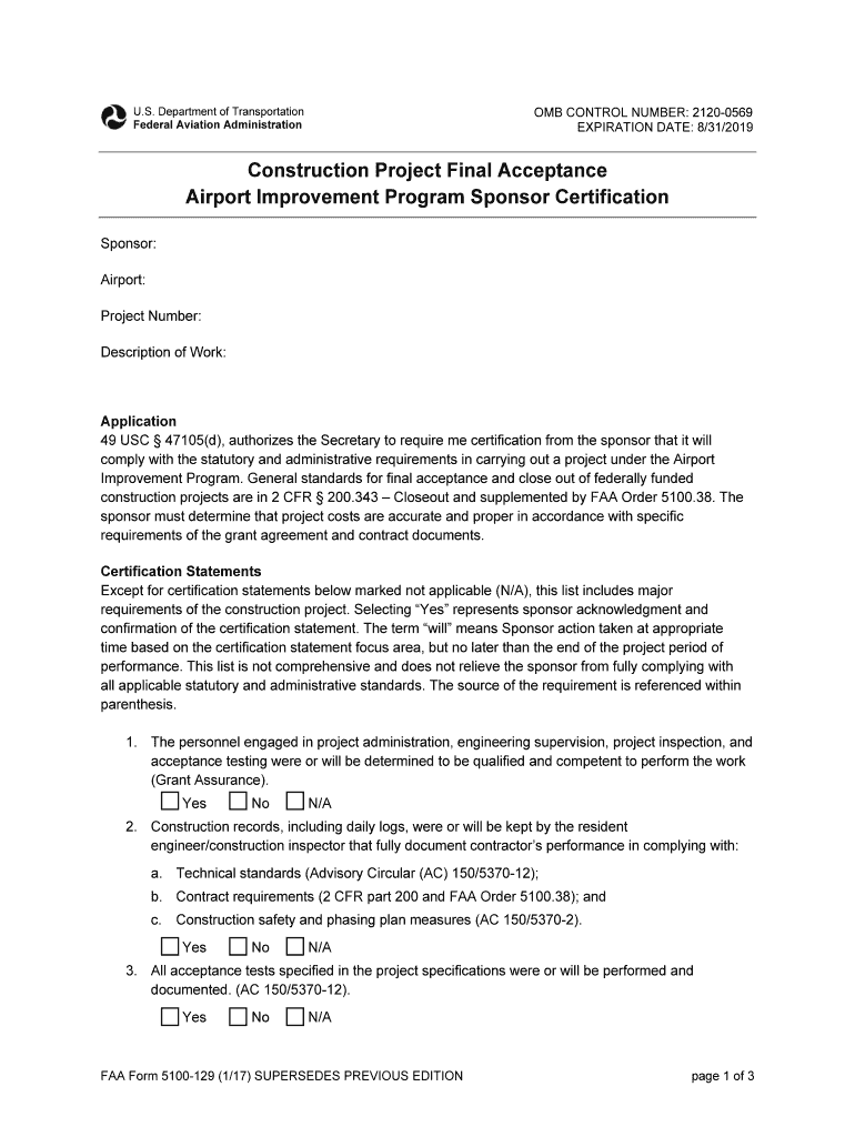 Final Acceptance Construction - Fill Online, Printable, Fillable, Blank ...