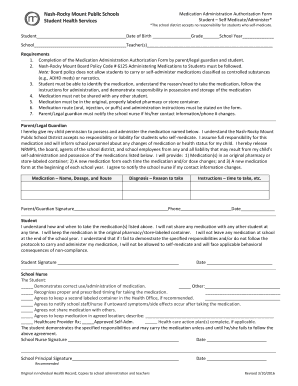 Fillable Online Student Self Medicate/Administer* Fax Email Print ...