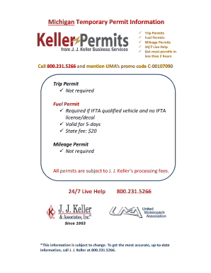 Fillable Online Michigan Temporary Permit Information Fax Email Print ...