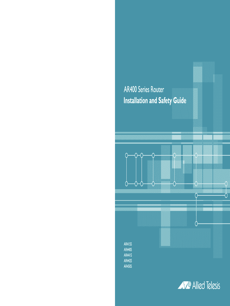 Fillable Online AR400 Series Router Installation and Safety Guide ...