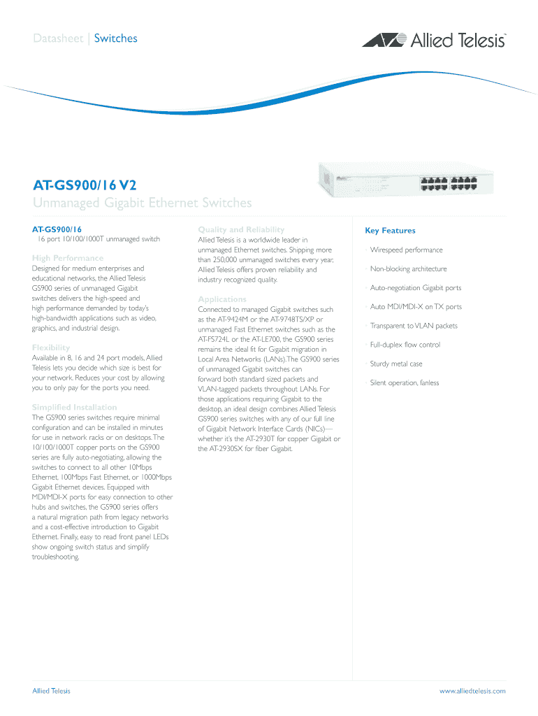 Fillable Online Datasheet Switches Fax Email Print - pdfFiller