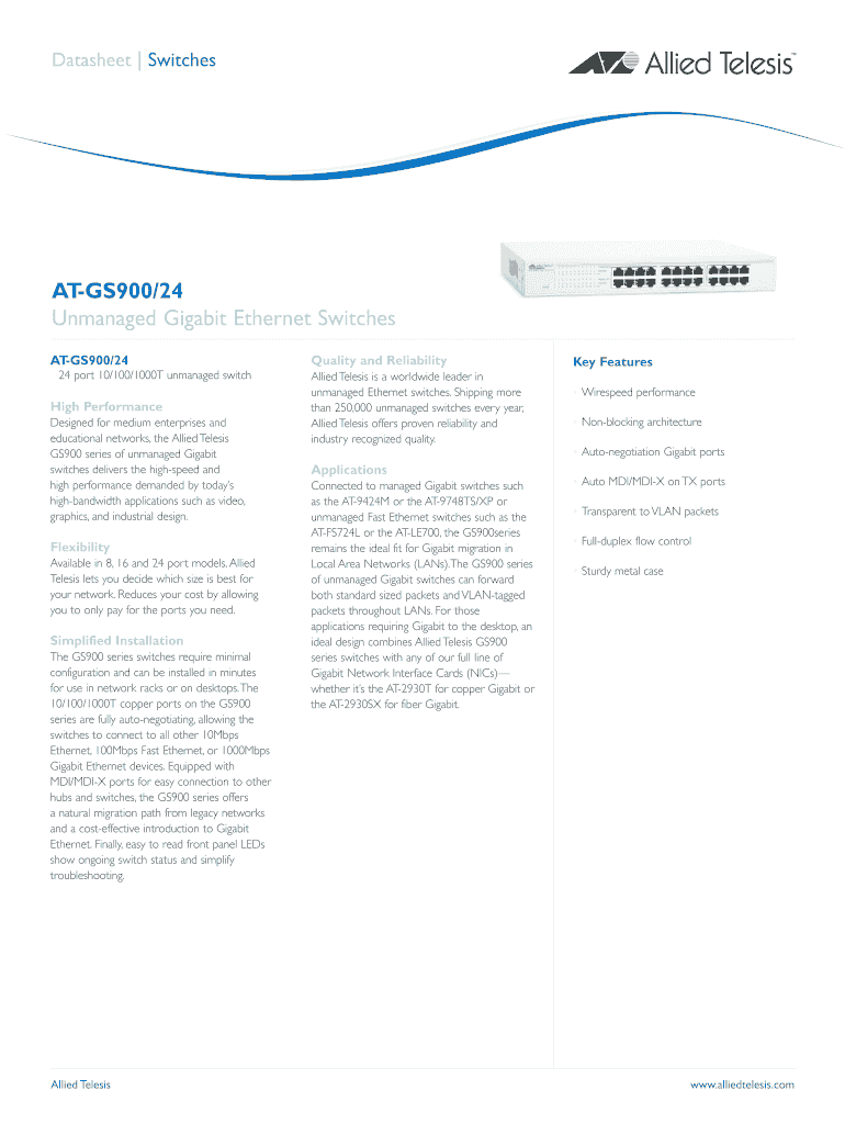 Fillable Online Datasheet Switches Fax Email Print - pdfFiller