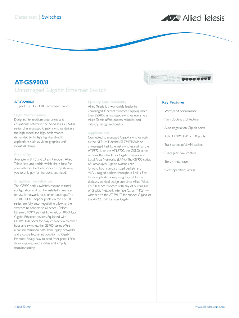 Fillable Online Datasheet Switches Fax Email Print - pdfFiller