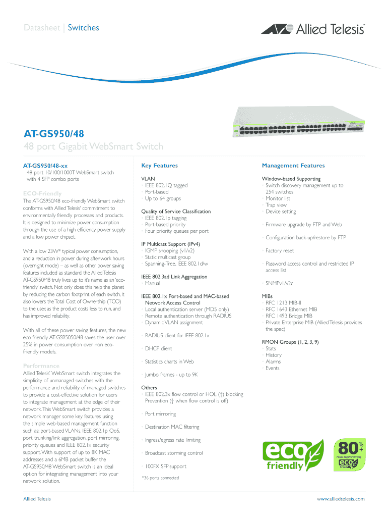 Fillable Online Datasheet Switches Fax Email Print - pdfFiller