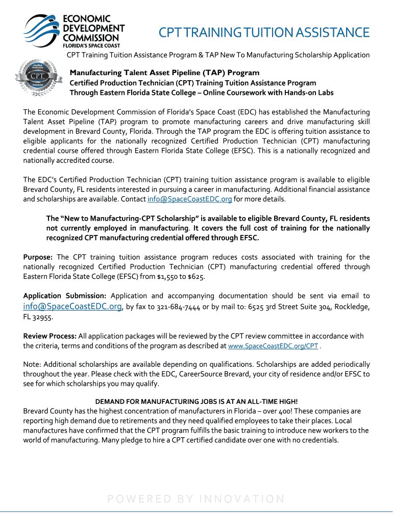 Fillable Online FINAL REVISED ALL INCLUSIVE CPT TAP APPLICATION Fax ...