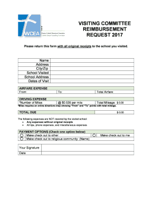 Fillable Online VC Member Reimbursement Form Fax Email Print - pdfFiller