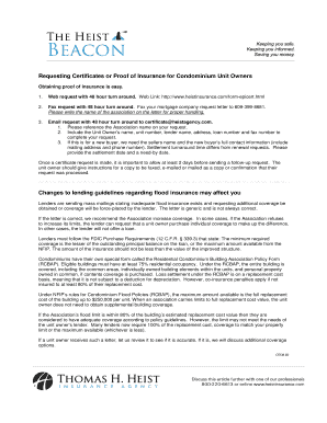 Fillable Online Requesting Certificates or Proof of Insurance for ...