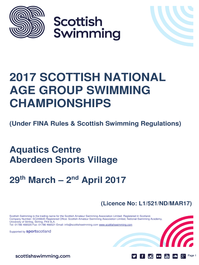 Fillable Online swimscotland co (Under FINA Rules & Scottish Swimming ...