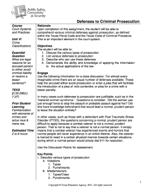 Fillable Online Defenses to Criminal Prosecution Fax Email Print ...