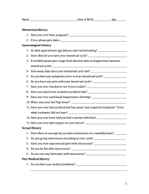 Fillable Online Obstetrical History Fax Email Print - pdfFiller