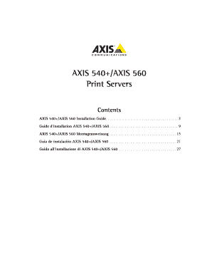 Fillable Online AXIS 540+/AXIS 560+ Installation Guide Fax Email Print ...