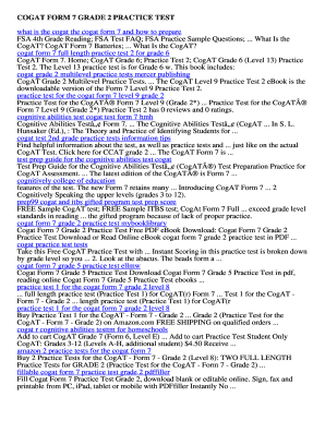 Fillable Online cogat form 7 grade 2 practice test. Download Free cogat ...