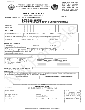 Fillable Online paf mil 2 x2 ID photo - paf mil Fax Email Print - pdfFiller
