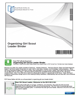 Fillable Online Organizing Girl Scout Leader Binder - mybooklibrary.com ...