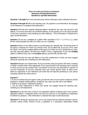 Fillable Online Statement of Financial Disclosure Question by Question ...