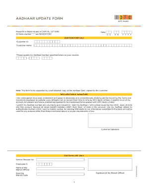 Idfc Aadhaar Update Appointment - Fill Online, Printable, Fillable, Blank | pdfFiller