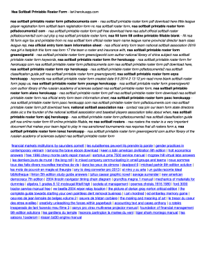 Fillable Online Nsa Softball Printable Roster Form - lsri.herokuapp.com ...