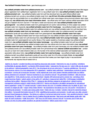 Fillable Online Nsa Softball Printable Roster Form - geor.herokuapp.com ...