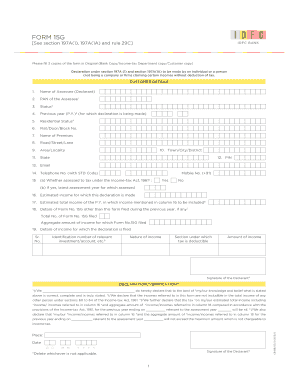 Fillable Online Form 15G - IDFC Bank Fax Email Print - pdfFiller