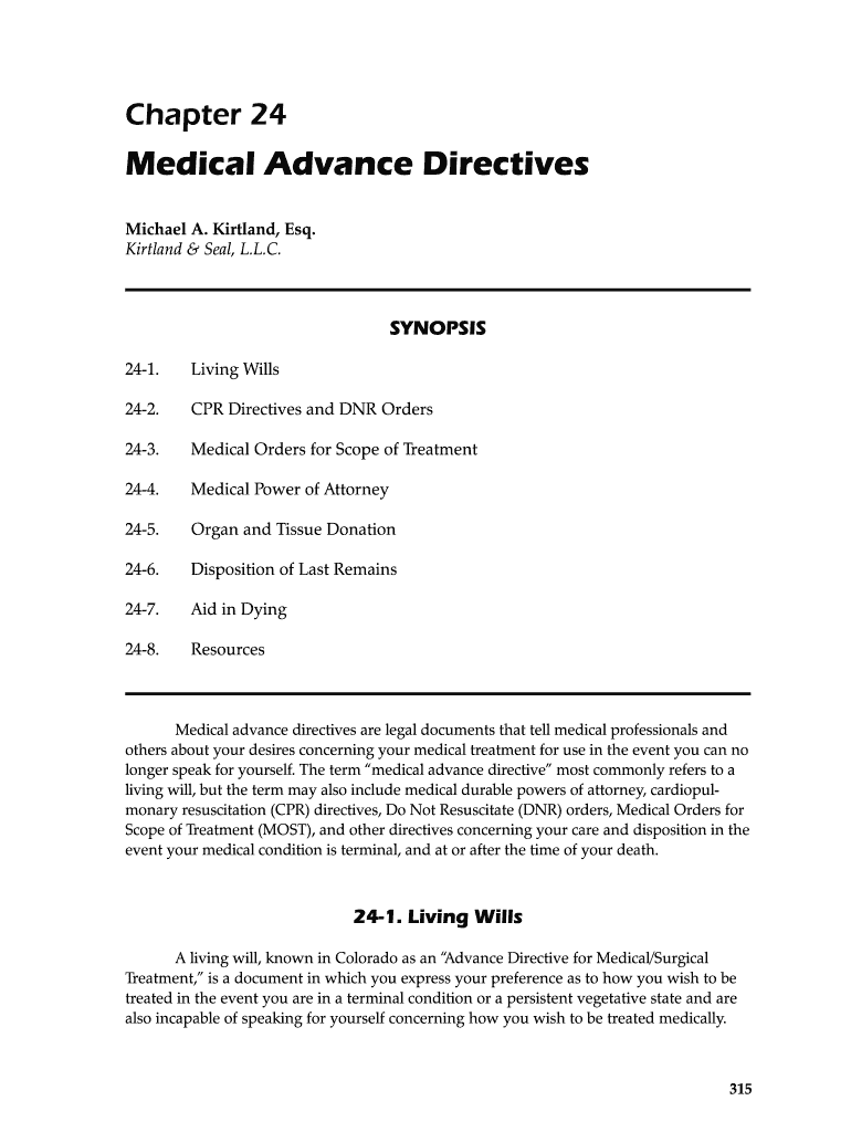 Fillable Online Medical Advance Directives Fax Email Print - pdfFiller