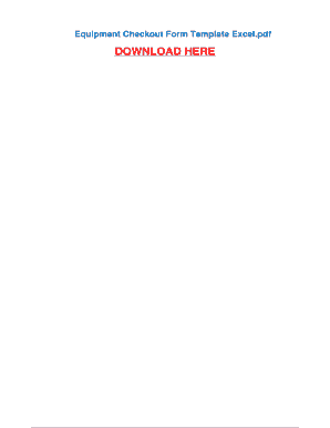 Fillable Online Equipment Checkout Form Template Excel Fax Email Print ...