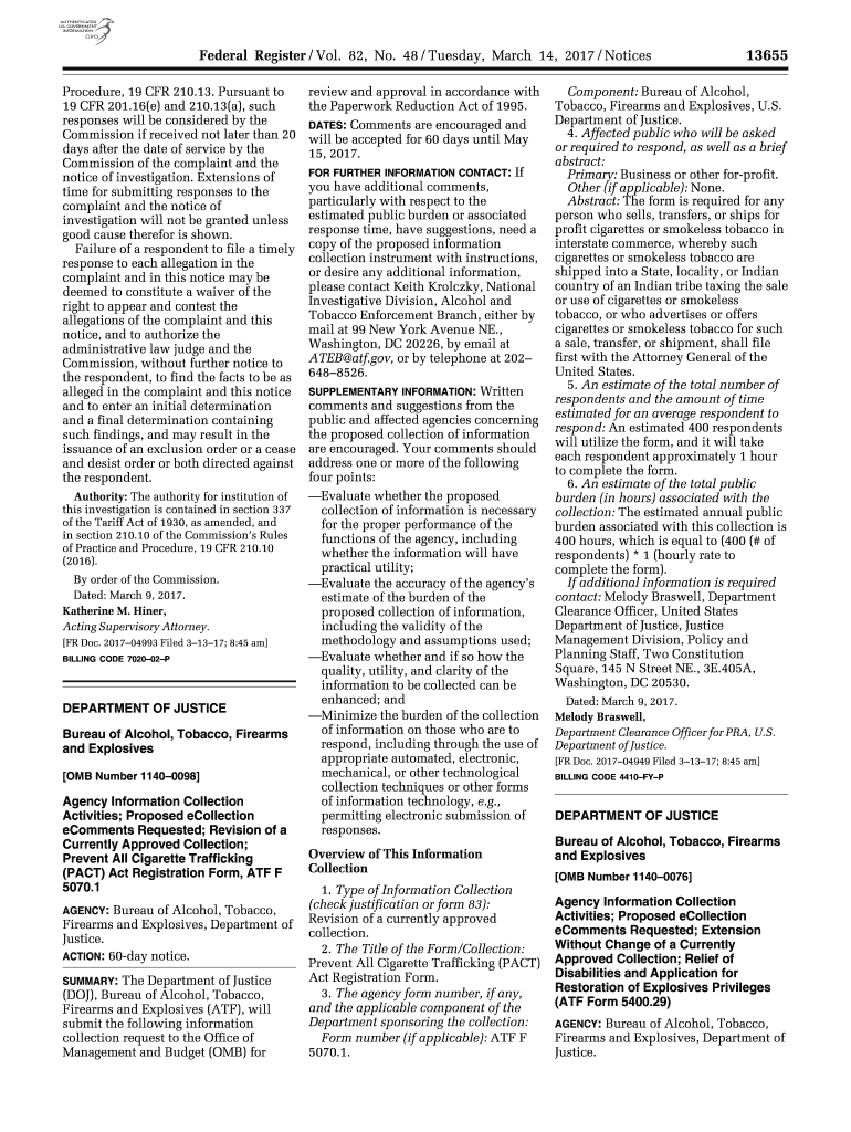 Fillable Online gpo Procedure, 19 CFR 210 Fax Email Print - pdfFiller