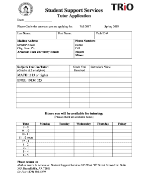 Fillable Online atu Student Support Services - atu.edu Fax Email Print ...