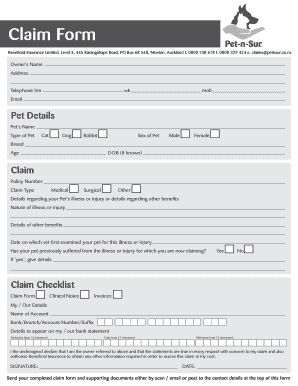 Fillable Online petnsur co Pet Claim Form Front OL.eps - petnsur co Fax ...