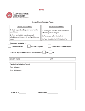 Fillable Online Course/Clinical Progress Report Fax Email Print - pdfFiller