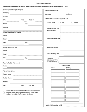 Fillable Online Please take a moment to fill out our project ...