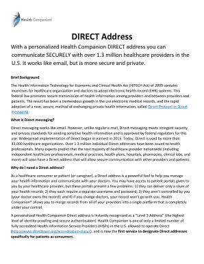 Fillable Online DIRECT Address Fax Email Print - pdfFiller